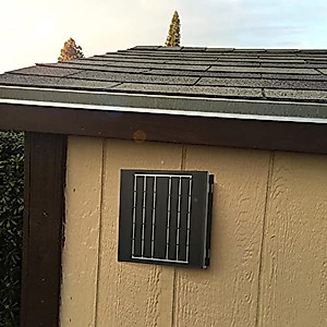 DC HOUSE Solar Vent Fan - Weatherproof Metal Shell Design, 5W Solar Powered Roof Fan without Battery - Up to 238 Sq Ft Coverage - Perfect for Small Sheds, Chicken Coops, Greenhouses, and Cabins