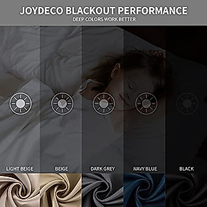 Joydeco Blackout Curtains 108 Inch Length 2 Panels Set, Thermal Insulated Long Curtains& Drapes 2 Burg, Room Darkening Grommet Curtains for Living Room Bedroom Window (W52 x L108 Inch, Dark Grey)