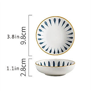 TRESORS Appetizer Plates Snack Bowls Round Soy Sauce Bowl Ceramic Bowl Dipping Bowl Suitable For Side Dishes Dessert Dessert Dipping Bowl Salad Plates Dinner Plates