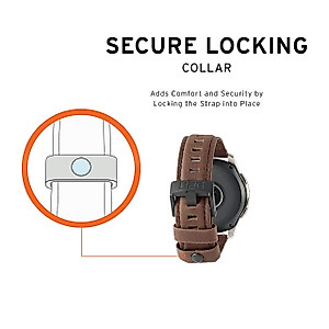 URBAN ARMOR GEAR UAG Compatible with Samsung Galaxy Watch 6 40/44mm, Watch 6 Classic 43/47mm Fits 20mm Lug Italian Leather Replacement Watch Strap Leather Brown