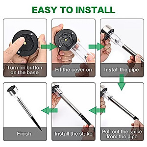 SOLPEX 12 Pack Solar Outdoor Lights Pathway, Stainless Steel Solar Lights Outdoor Waterproof,LED Landscape Lighting Solar Walkway Lights for Landscape/Patio/Lawn/Yard/Driveway-Warm White