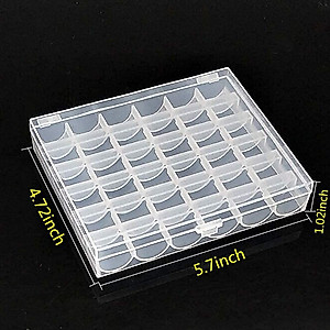 Fbshicung Bobbin, 36 Pcs Sewing Machine Bobbins, Plastic Bobbins with Case Fit for Brother, Singer, Janome and More, Sewing Tools