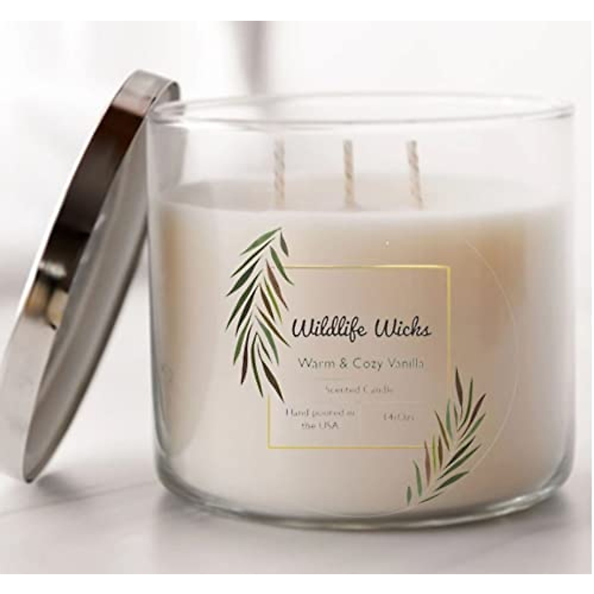 Warm and Cozy Candle | Vanilla, Cinnamon, and Cashmere, Winter Scented Soy Candles for Home | 14oz Clear Jar, 40+ Hour Burn Time, Made in the USA
