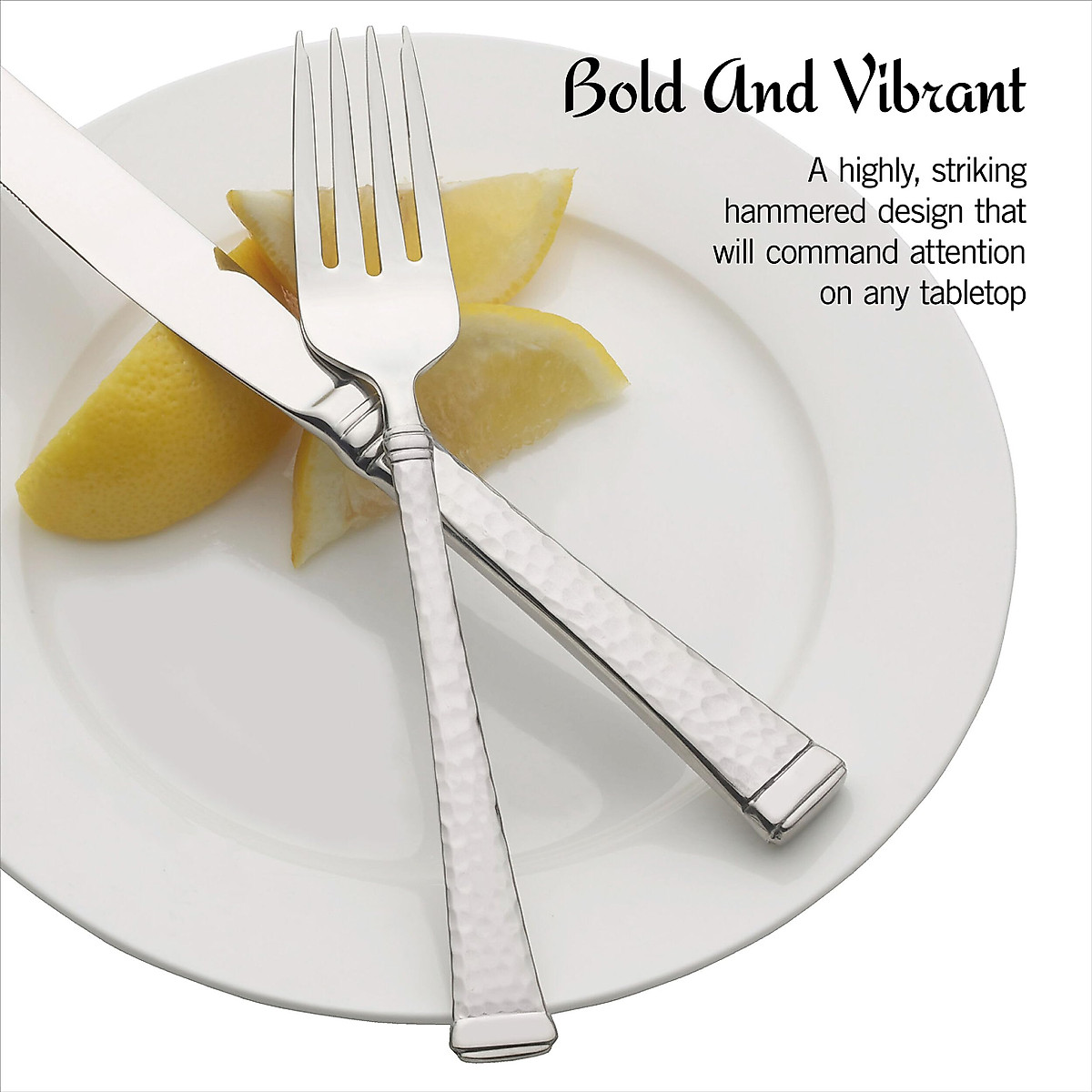 Mikasa Hammered Harmony 18.10 Stainless Steel 65-Piece Cutlery Set, Service For 12