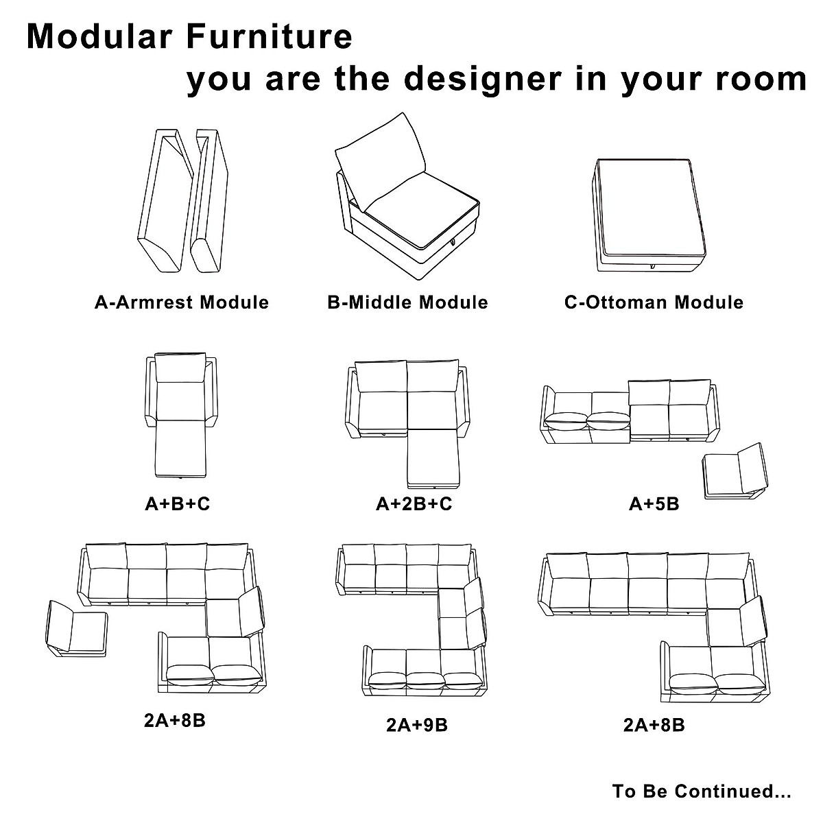 HONBAY Modern Fabric Middle Module for Modular Sofa Customizable Sectional Sofa Couch Accent Armless Chair, Aqua Blue