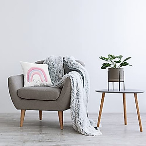 Stupell Industries Pastel Pink Rainbow Uplifting Hope Calligraphy Design by Elizabeth Tyndall Throw Pillow, 18 x 18