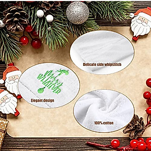 Quera 2 Pack Merry Whatever Christmas Hand Towels 100% Cotton Funny Embroidered Premium Luxury Decor Bathroom Decorative Dish Towels Set for Drying Cleaning Holiday Towels Gift Set 13.7'' x 29.5''