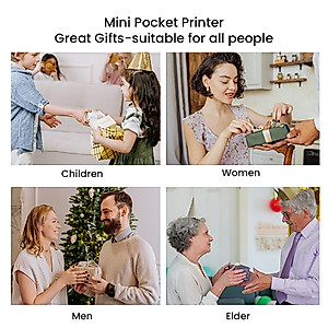 vretti Portable Thermal Printer TP6, Bluetooth Mini Pocket Printer Compatible with Android & iOS, 300DPI Wireless Pocket Picture Printer for iPhone Working Listing, Notes, Journal, Travel