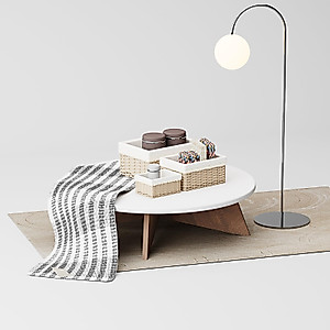 Melovinho 3 Pack Storage Basket, Water Hyacinth Wicker Storage Basket with Built-in Handles, Wicker Baskets for Organizing, Large Storage Baskets for Shelves Wicker Basket with Liner (3)