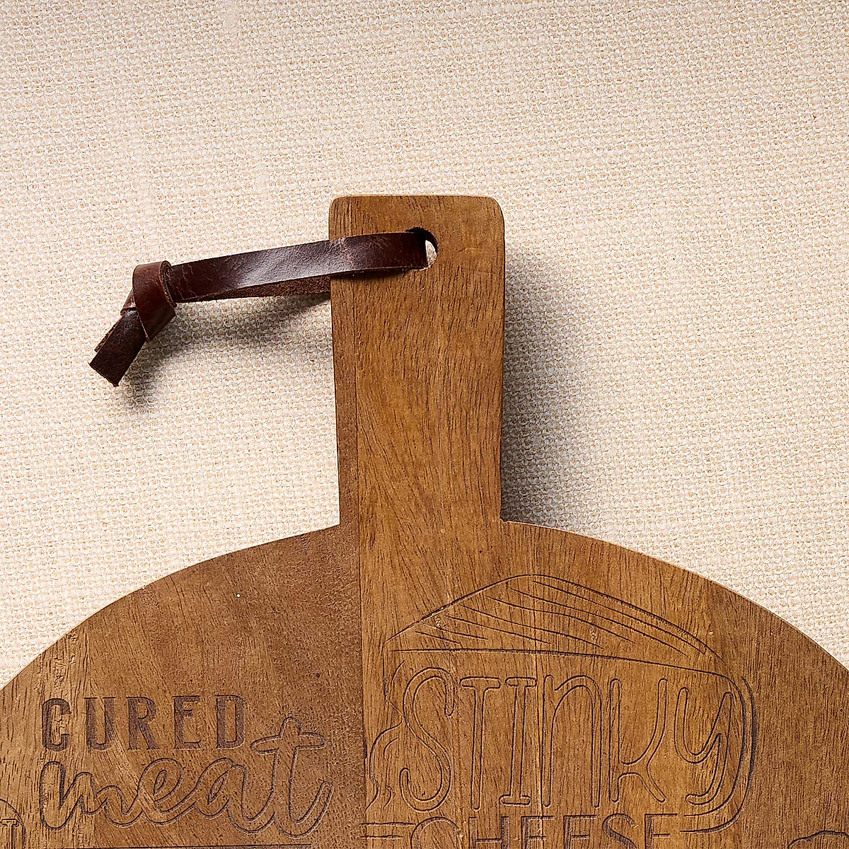 Mud Pie Wooden Charcuterie Lazy Susan, Brown, 20" x 16"