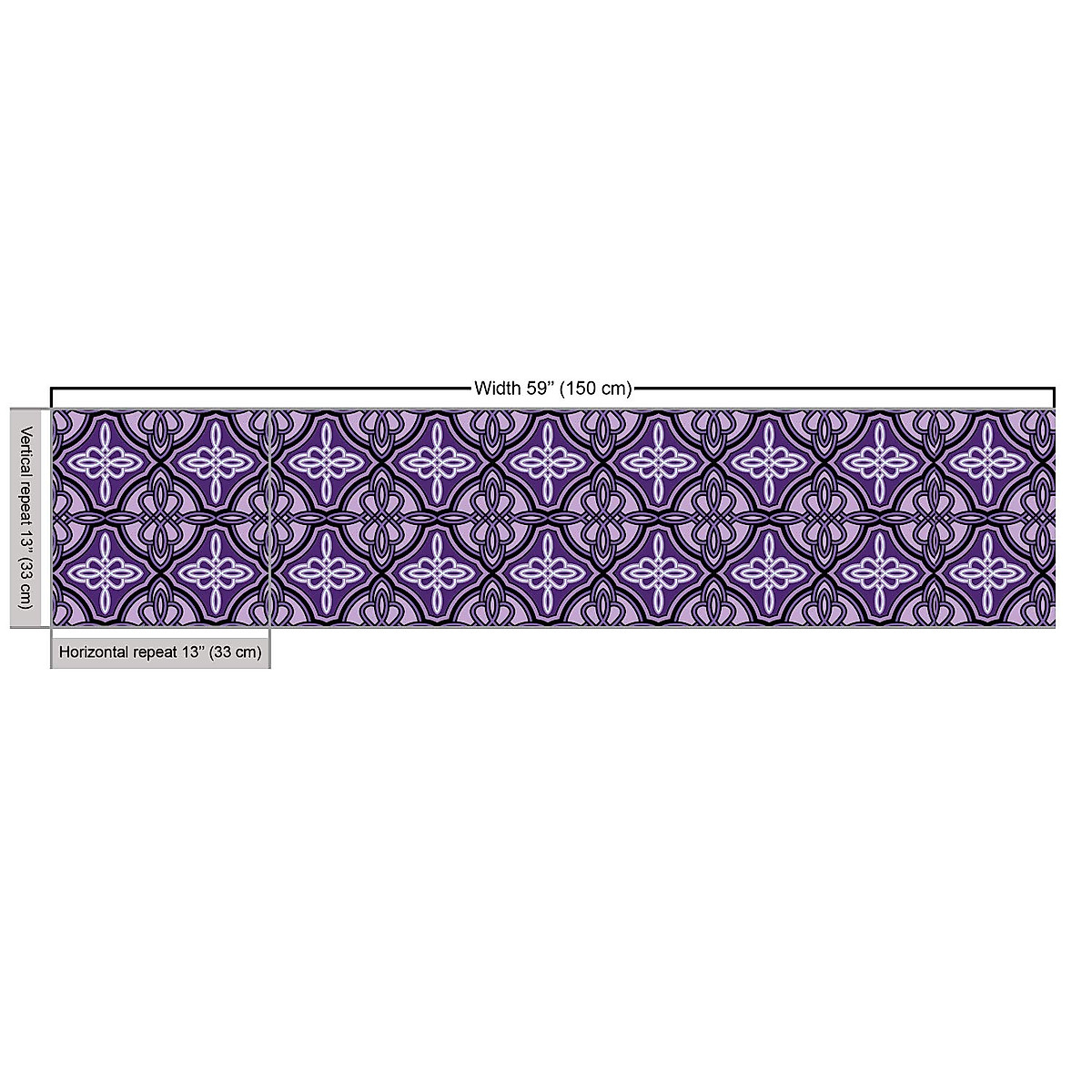 Ambesonne Celtic Fabric by The Yard, Unique Celtic Knot with Swirling and Twisted Line Details Print, Decorative Fabric for Upholstery and Home Accents, 1 Yard, Violet Lilac