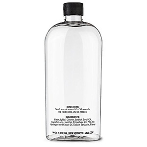 Squeaky Clean Alcohol Free Mouthwash 16 Ounce. Fresh Breath Oral Mouth Rinse. Cool Minty Flavor. Treats Bad Breath.