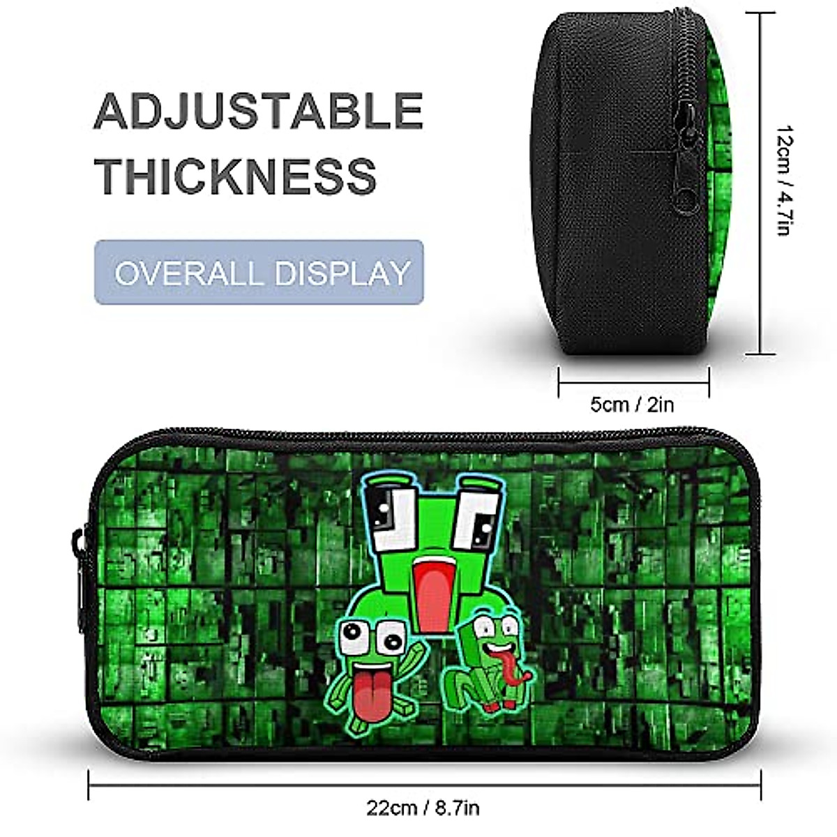 3D Printed Game Backpack Cartoon Adjustable Shoulder Strap Daypack Hiking Camping Laptop Backpack With Pencil Case Style-2, 17 Inch