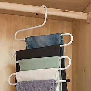 IULJH 5 Layers S Shape Iron Wardrobe Storage Hangers Pants Trousers Hanger Multi-Layers Clothing Storage Rack Closet Space Saver Rack ( Color : D )