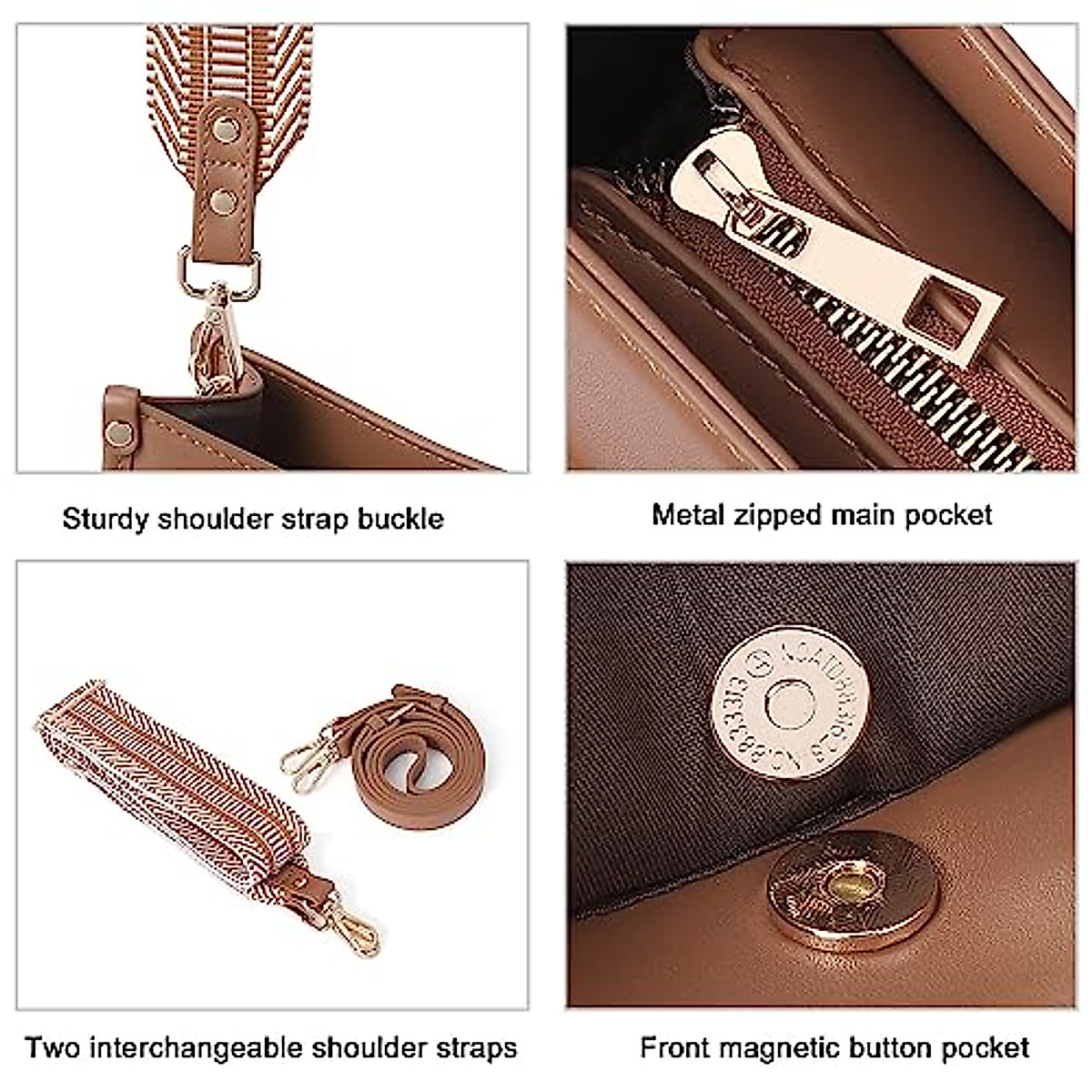 CLUCI Crossbody Bags For Women Trendy Fashion Shoulder Bag Vegan Leather Purse For Ladies with Adjustable Strap