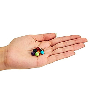 Bright Creations 224 Pieces Chakra Beads for Jewelry Making, Bulk 8mm Lava Rock Stones with Storage Box, 8 Colors