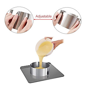 HMIN Adjustable Cake Mold Mousse Ring and Cake Collar, Heavy Duty 6-12 Inch Round Cake Ring Mold Mouse Cake Mold Cake Ring and Acetate Roll