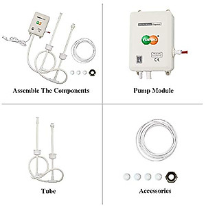 YUEWO Bottle Water Dispenser Pump System 20ft with 110V AC US Plug for 5 Gallon Bottle, 5 Gallon Water Jug, Single & Double Tube (Double Tube)