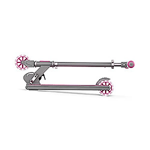 Jetson Scooters - Leo Kick Scooter (Pink) - Collapsible Portable Kids Push Scooter - Lightweight Folding Design with High Visibility RGB Light Up LEDs Wheels and Adjustable Height Handlebars