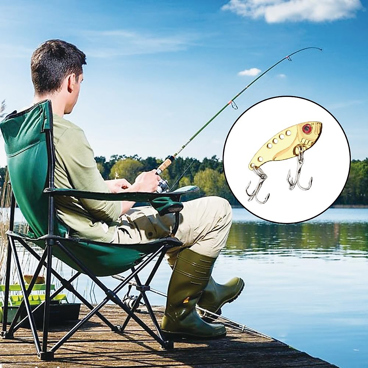 Fishing Spoons, Spoon Fishing Lures Fishing Spinner Baits Crank Baits Metal Sequin with Treble Hooks Flutter Fish Lures Tackle for Bass Crappie Trout Steel Head Salmon Pike Walleye Shad Freshwater