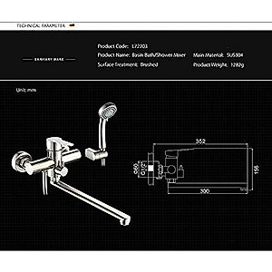 Kitchen Taps Bath Shower Faucets Set Bathtub Faucet Water Mixer Crane Tap With Hand Shower Stainless Steel Bathroom Faucets
