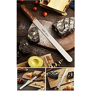 YUJIA Serrated Cake/Bread Knife, 12 Inch blade,High Carbon Stainless Steel Silver, Solid Black Walnut wood hand.