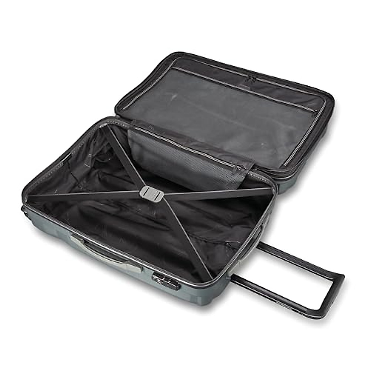 Samsonite SWERV DLX Spinner 4 Wheel 21 Inch Hard Side Travel Suitcase with Side Carry Handle, Telescopic Handle, and TSA Lock, Silver