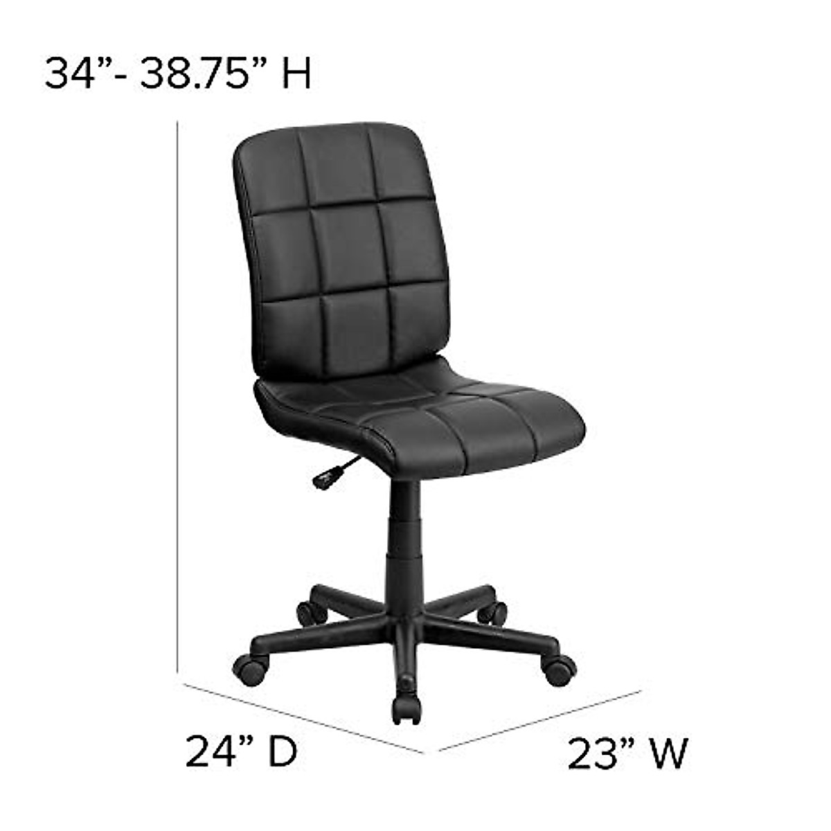 Flash Furniture Clayton Mid-Back Black Quilted Vinyl Swivel Task Office Chair