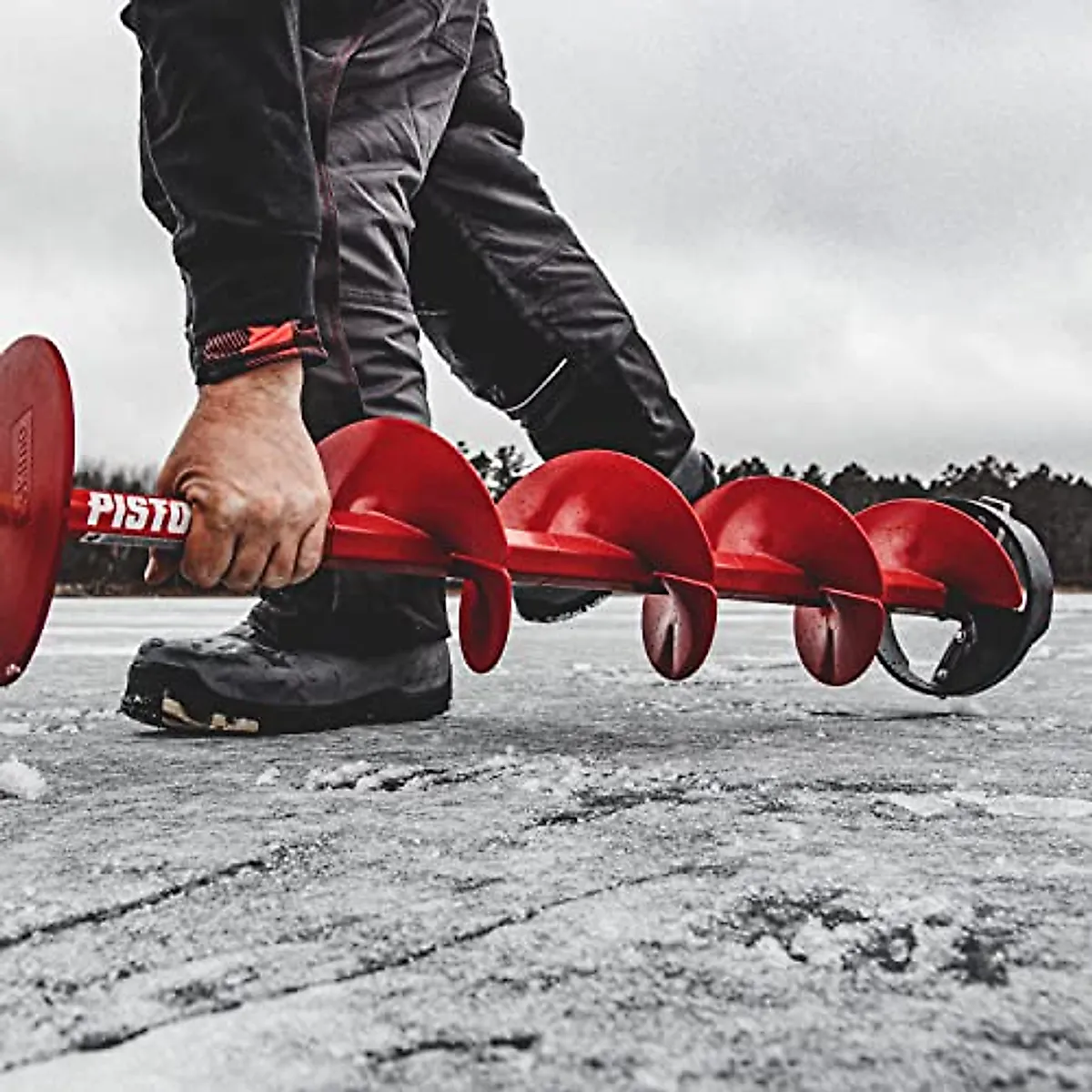 Eskimo 35600 Pistol Bit 8" Ice Auger Drill Adaptive Ice Auger Weighs only 3.9 Pounds, Centering Point, Redrills Old Holes Easily Extremely Fast Cutting, 42",3-Year Warranty