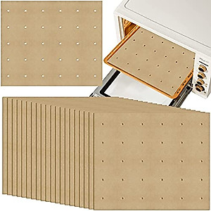 100 PCS Unbleached Parchment Paper, Perforated Square Liners for Cuisinart, Breville, Black and Decker Air Fryer, Toaster Ovens, 11 x 9 inch