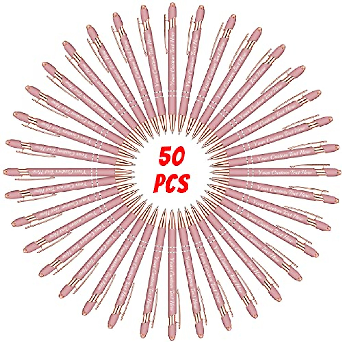 Westpearl Personalized Pen 50pack Bulk,Custom Ballpoint Pens with Engraved Business Name Message Logo, Soft Black Ink Stylus with Touch Metal Office,Gift for Anniversaries, Graduations, Birthdays