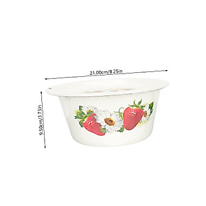 Veemoon 2pcs Cm Fruit Holder Tray Gadget Enamels Serving Keeper Household Oil Bowl Washing Beating Noodles Platter Salad Pot Travel with Camping Container Plates Lid Food Dough Retro Soup