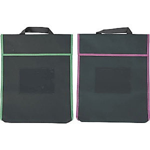 Store More Large Book Pouches and Labels - Black with Neon Trim - Set of 12