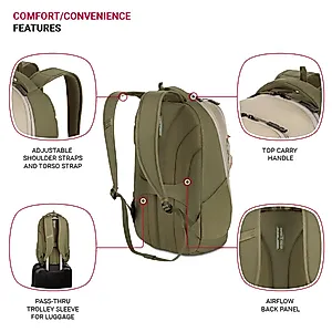 SwissGear 8175 Laptop Backpack, Olive/Sand Heather, 18 Inches
