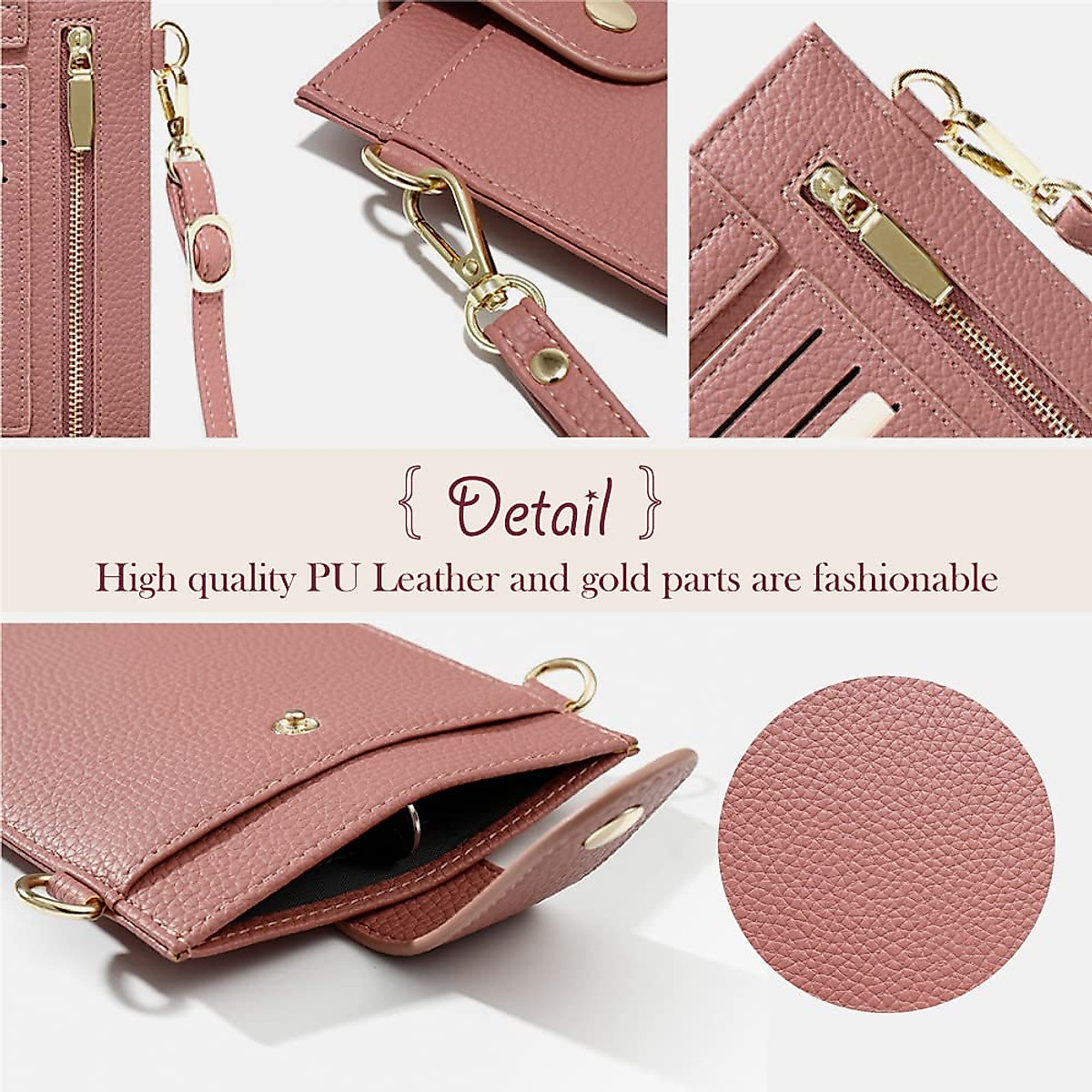 llAmour smartphone pouch Shoulder bag Crossbody Cellphone bag Color:Grey