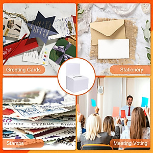 GRAWUN suggestion boxes with slot,raffle ticket boxs,raffle donations boxs, suggestion boxes with removable header，for Collecting Card Tickets And Voting Contest (3 Pack，White)