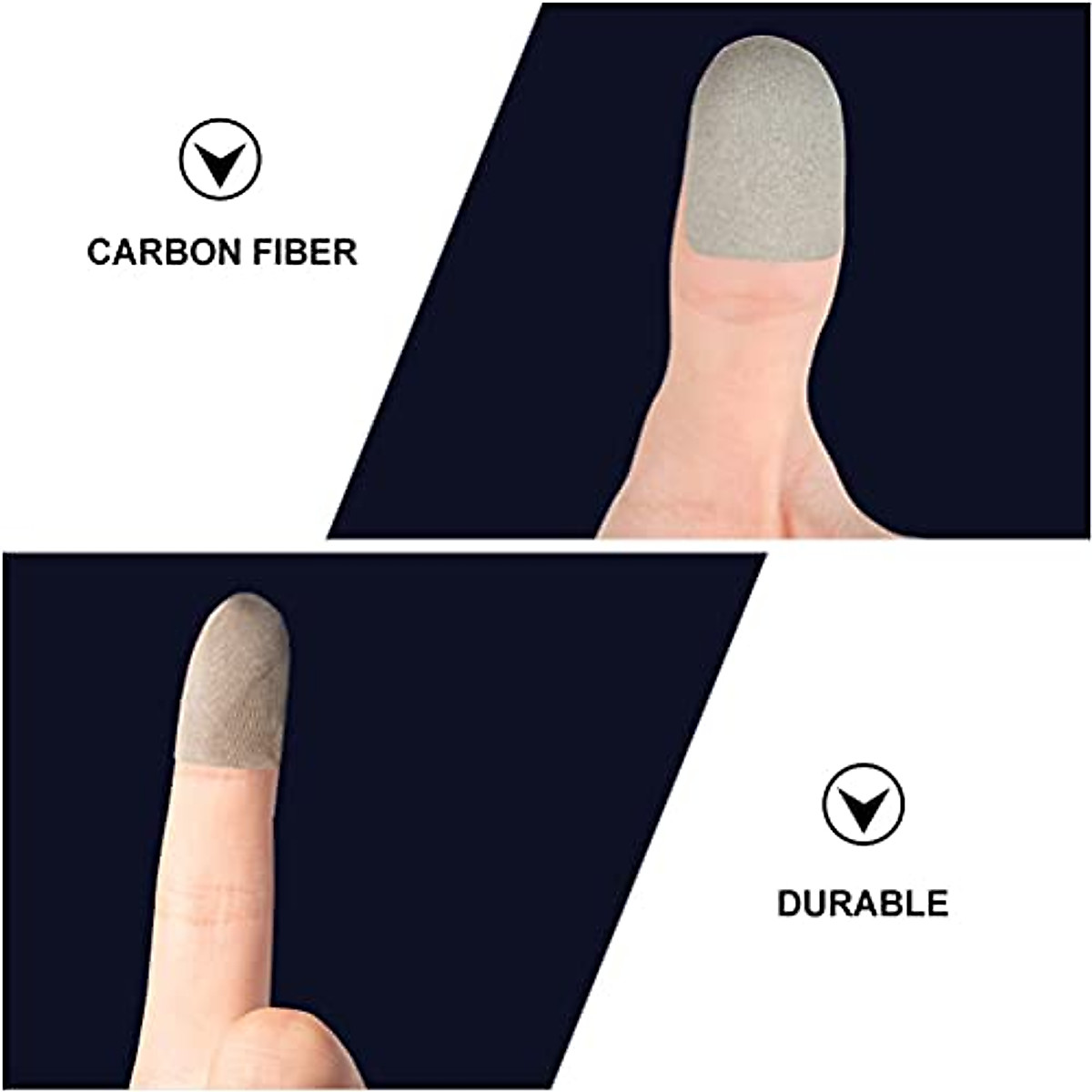 Healifty 20 Pieces Gaming Finger Sleeves Anti- Sweat Disposable Seamless Touchscreen Finger Covers Stickers Carbon Fiber Controllers Finger Thumb for Mobile Phone Game