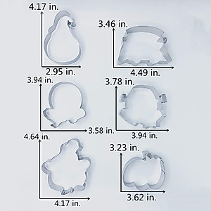 LILIAO Halloween Cookie Cutter Set - 6 Piece - Male Zombie, Female Zombie, Ghost Face, Mummy, Vampire and Pumpkin Fondant Biscuit Cutters - Stainless Steel