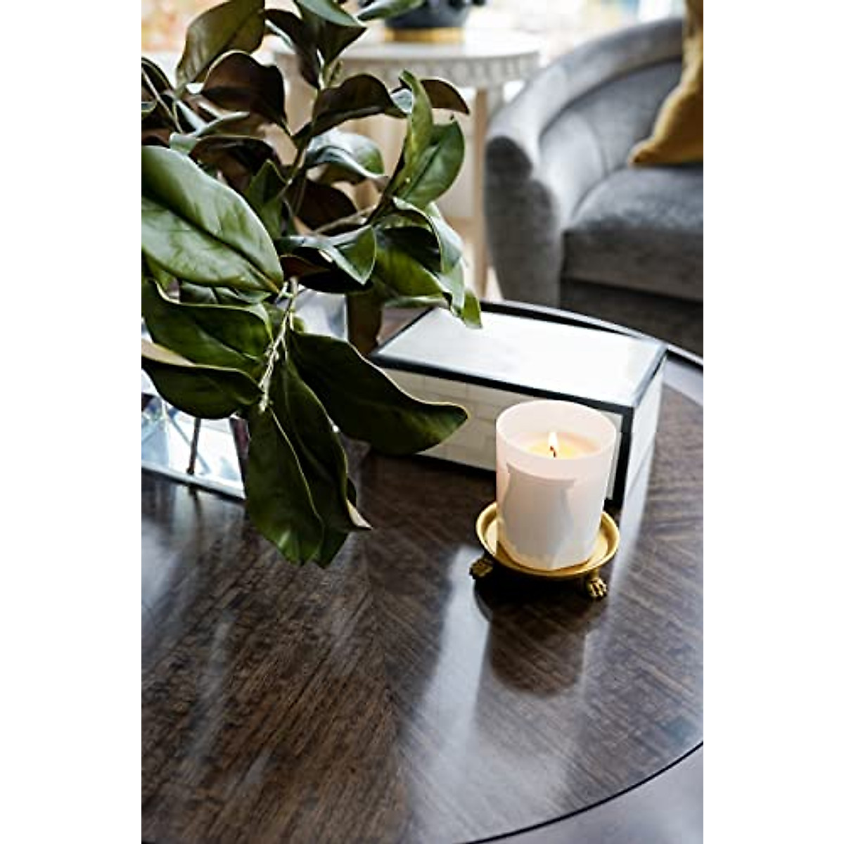 Round Clawfoot Dish — by Alice Lane Home Collection — Gold — for Home Decor, Candles, Jewelry, Perfume, Cosmetics, and Coffee Table