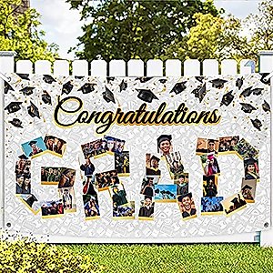 Congratulations Graduation Photo Banner - 72x44 Inch, Class of 2023 Decorations | Graduation Banner for Graduation Decorations 2023 | Graduation Picture Banner for Graduation Party Decorations 2023