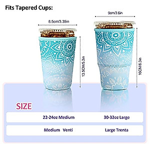 Patelai 4 Pieces Reusable Coffee Sleeve Cup Insulator for Cold Drinks Beverages and Holder for Most Coffee