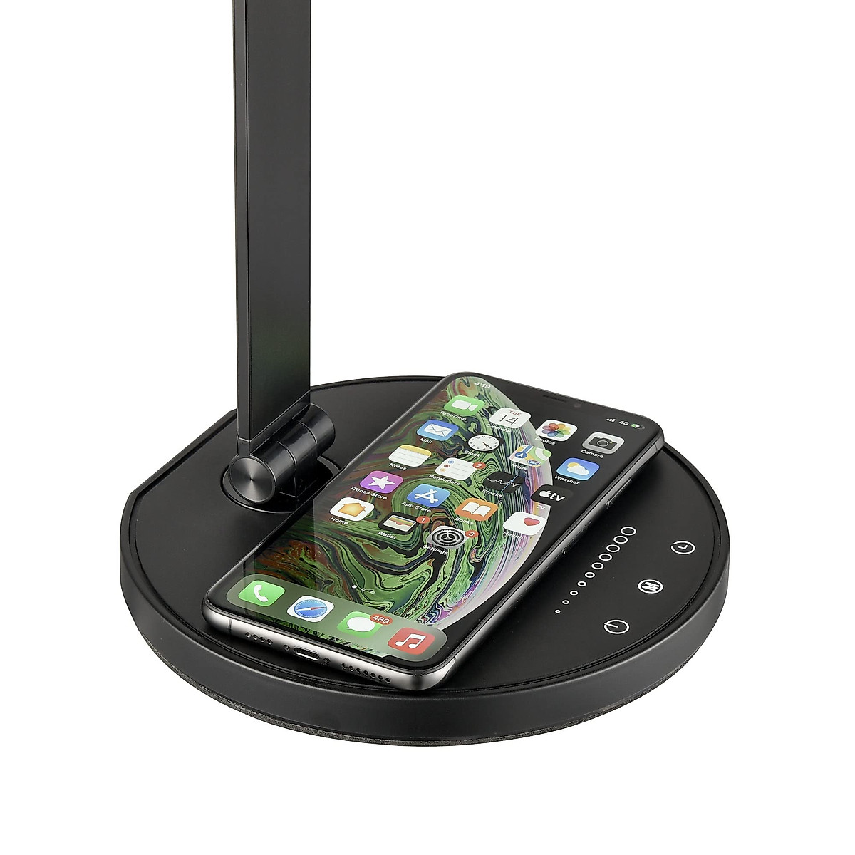 Fugetek LED Desk Office Lamp with Wireless Charger & USB Charging Port, 5 Light Color Modes, 5 Brightness Modes, Dimmer, Easy Touch Control, 30/60 Min Auto Off Timer, Eye-Caring, Black