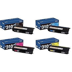 Brother TN310BK, TN310C, TN310M, TN310Y (TN-310BK, TN-310C, TN-310M, TN-310Y) Black, Cyan, Magenta and Yellow Toner -Cartridge Set