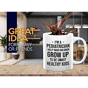 Flairy Land Pediatrician Coffee Mug 11oz White - Grow Up Smart - Physician Tiny Human Doctor Pediatric Nurse Funny Children Kids Pediatric Appreciation