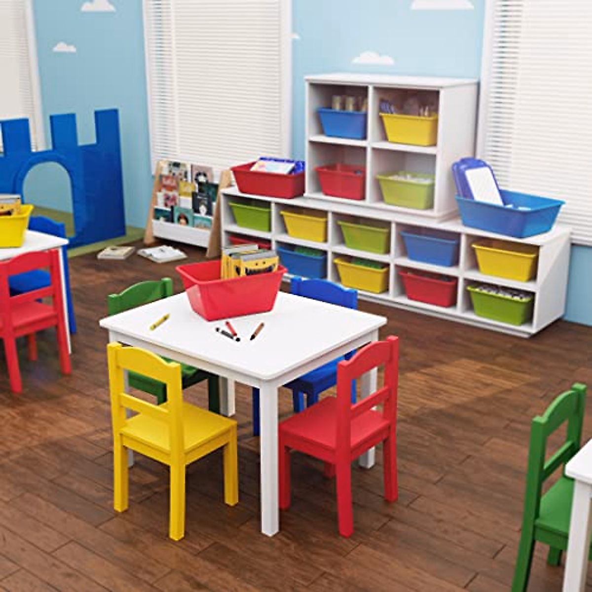 Humble Crew Small Plastic Storage Bins, Set of 4, Primary Colors