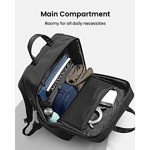 tomtoc 15.6-inch Protective Laptop Backpack for Business Office College, Travel Commuter Backpack with USB Charging Port for Up to 15.6” Laptop MacBook, Water-resistant Computer Bag for Men Women, 22L