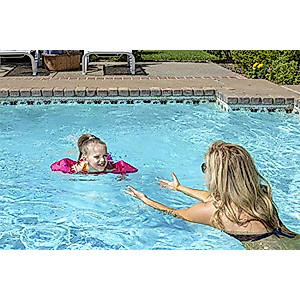 Poolmaster Learn-To-Swim Lil' Splashers Swimming Pool Float Training Aid Swim Vest and Arm Floaties, Pink