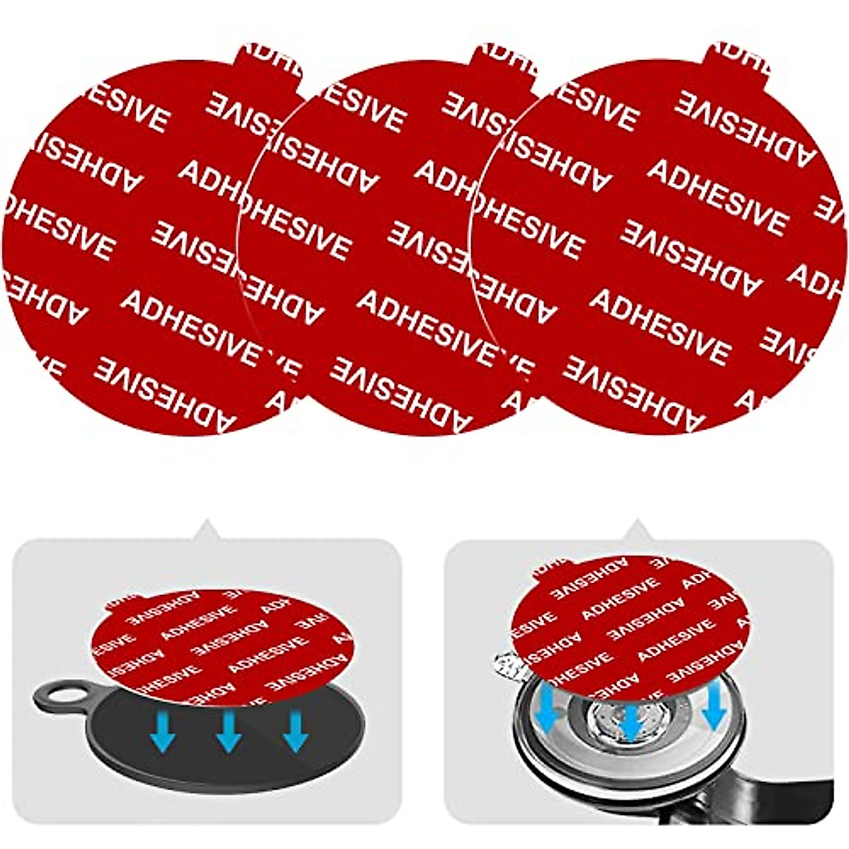 PKYAA Dashboard Pad Mounting Disk Sticky Adhesive Replacement Kit, 3pcs 2.76"(70mm) Circle Heat Resistant Double-Sided Stickers for Suction Cup Car Phone Holder Disc & Windshield Dash Cam