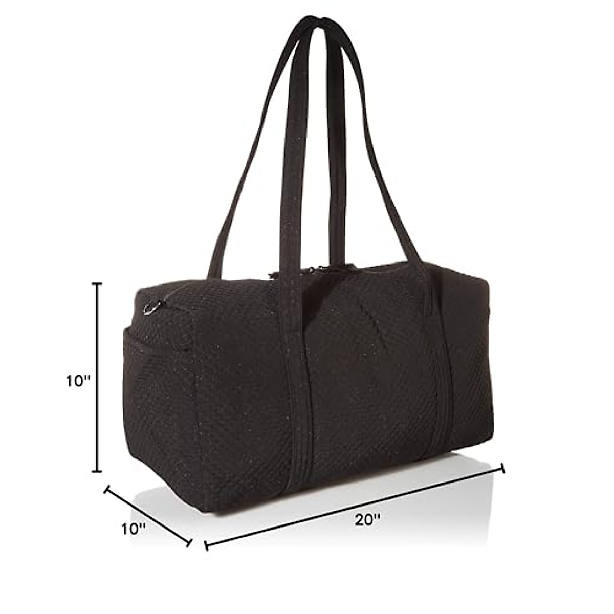 Vera Bradley Women's Microfiber Medium Travel Duffle Bag, Classic Black, One Size