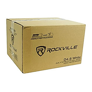 Rockville D4-8 White Dual 4" 8 Ohm Wall Mount Swivel Outdoor Home Patio Speaker